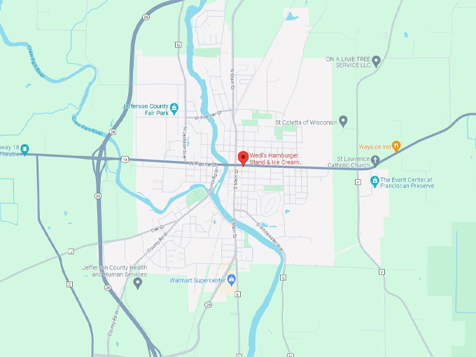 Wedl's Hamburger Stand & Ice Cream Parlor 10 Map