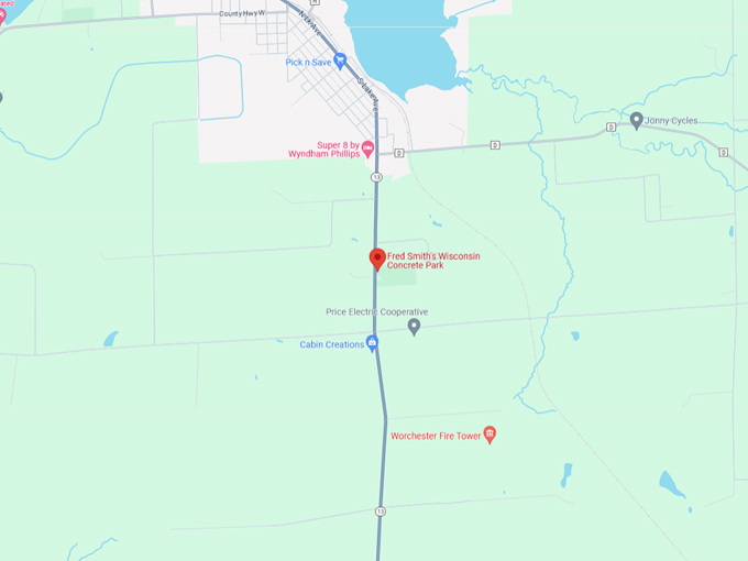 wisconsin concrete park 10 map