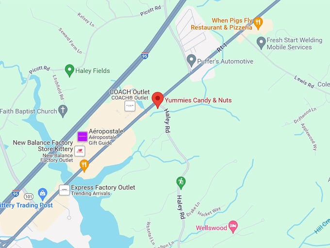 yummie's candy & nuts 10 map