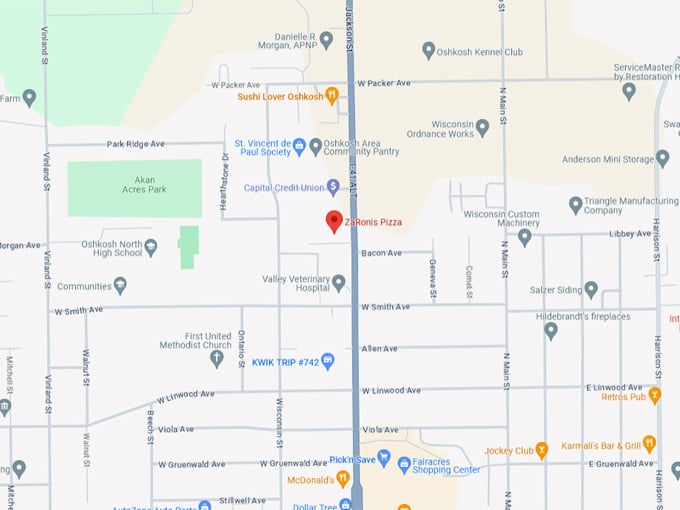 zaronis pizza 10 map