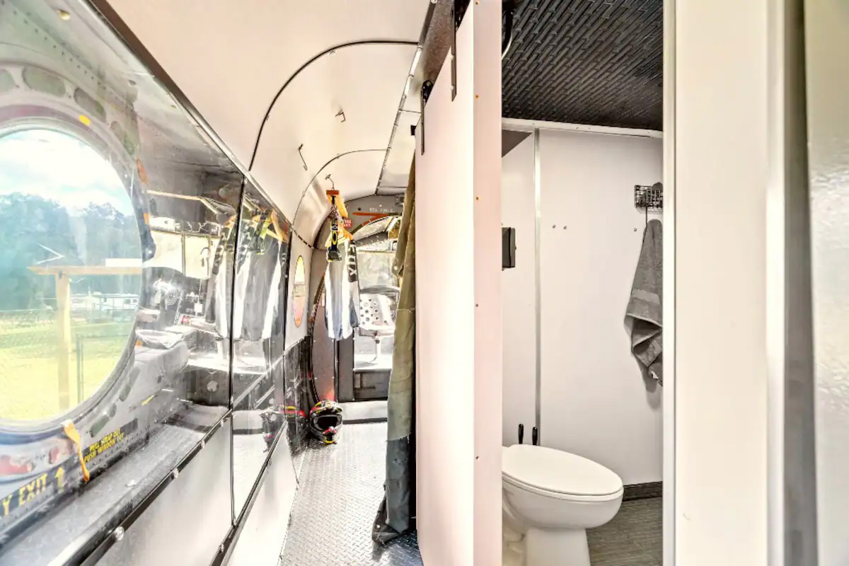 a view of the comfort room in the back area of the chinook