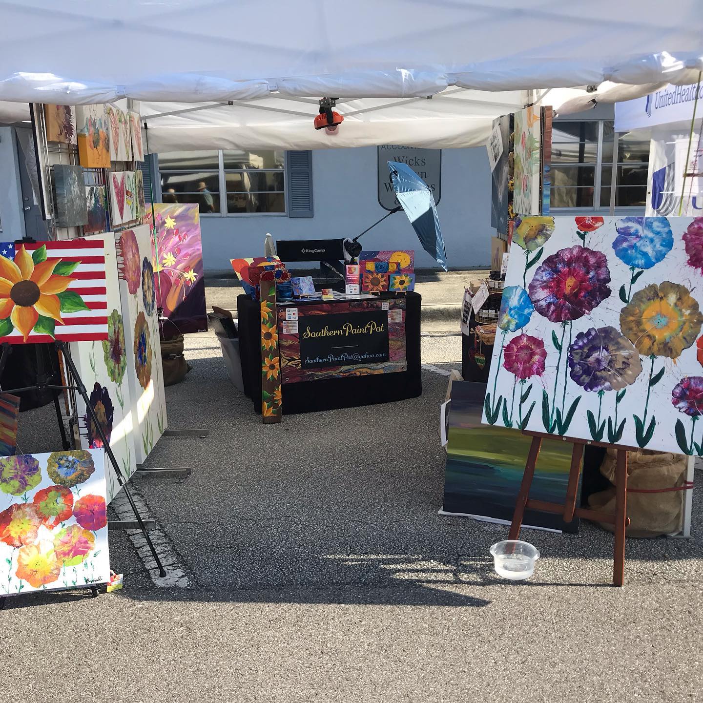 colorful artwork display during the caladium festival