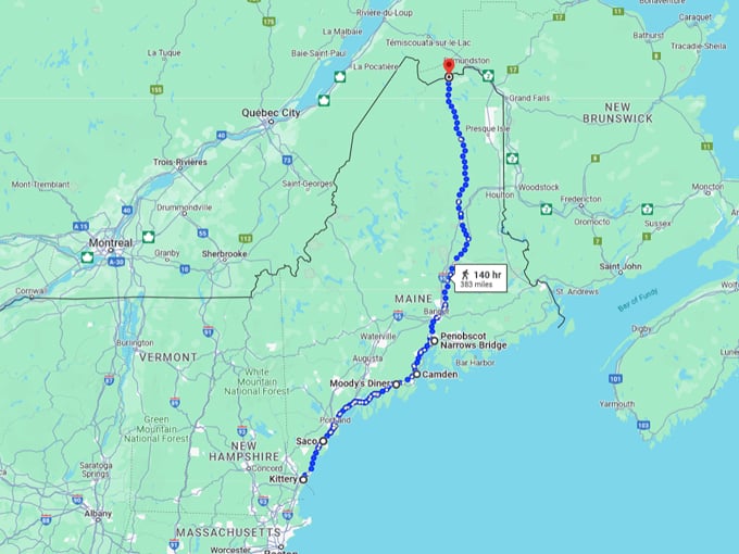 route 1 drive maine 10 map