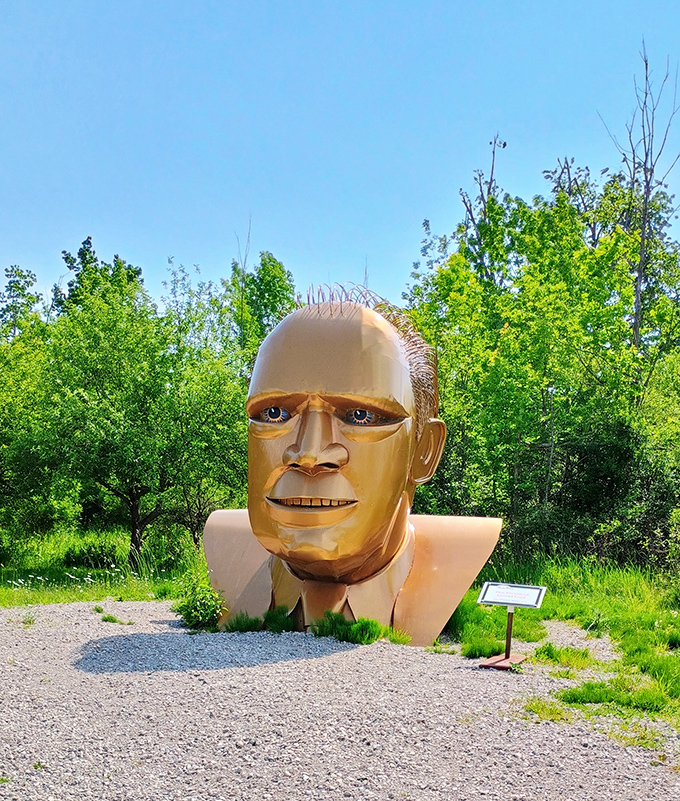 Welcome to Awakon Park, where giant metal sculptures transform an ordinary Wisconsin town into an extraordinary open-air gallery of industrial art.