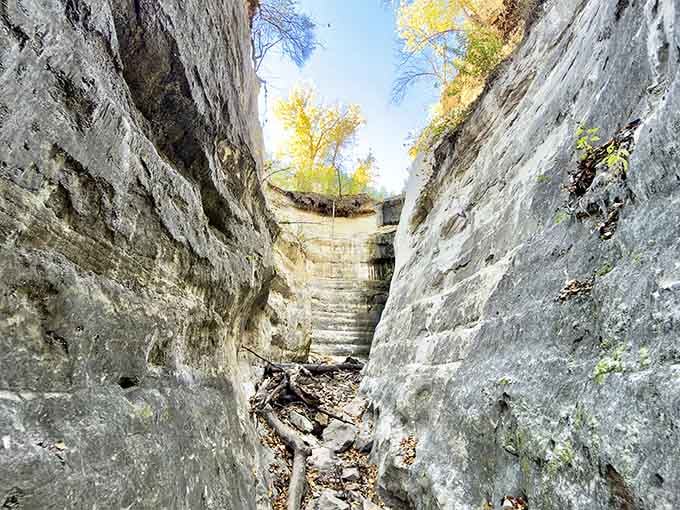 Nature's perfect sculpture: towering walls of ancient sandstone create a corridor that feels like stepping into another world entirely.