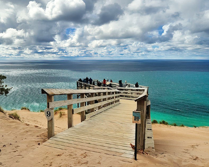 Empire, Michigan: Where Lake Michigan's endless blue horizon meets golden sand dunes, creating nature's perfect postcard.