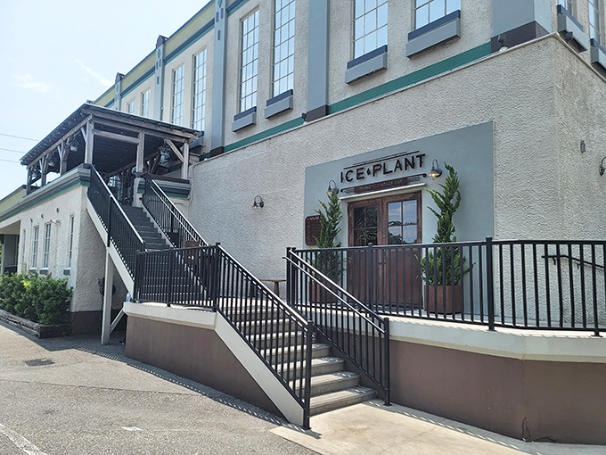 The historic Ice Plant building stands as a testament to thoughtful preservation, where industrial heritage meets culinary innovation in St. Augustine.