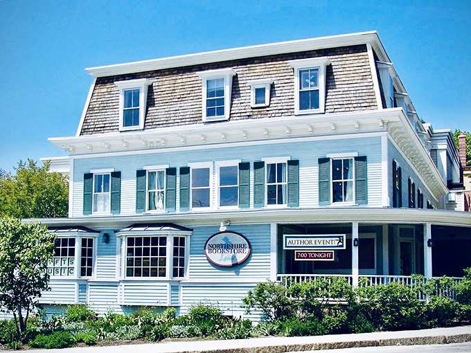 The iconic blue clapboard exterior of Northshire Bookstore stands like a literary lighthouse in Manchester, beckoning bibliophiles from near and far.