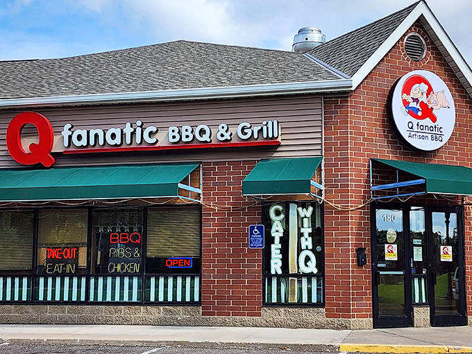 The bright blue exterior of Blue Water Cafe stands as a beacon in Grand Marais, promising hearty meals and warm welcomes inside.