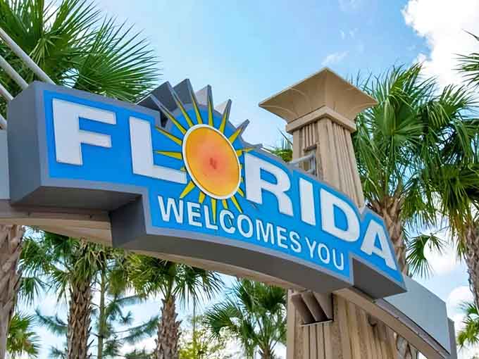 That glorious moment when the Welcome Center appears and you realize your vacation has officially begun, complete with architectural flourishes that say "we take our hospitality seriously around here."
