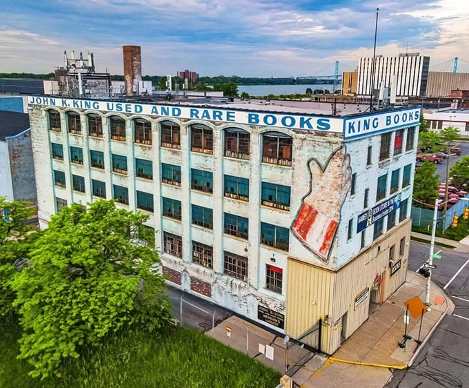 This magnificent four-story fortress of literature towers over the Detroit landscape like a beacon calling all book lovers home to roost.