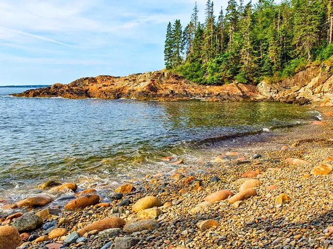 Little Hunters Beach greets visitors with a symphony of smooth stones and crystal-clear waters, nature's own hidden concert hall.