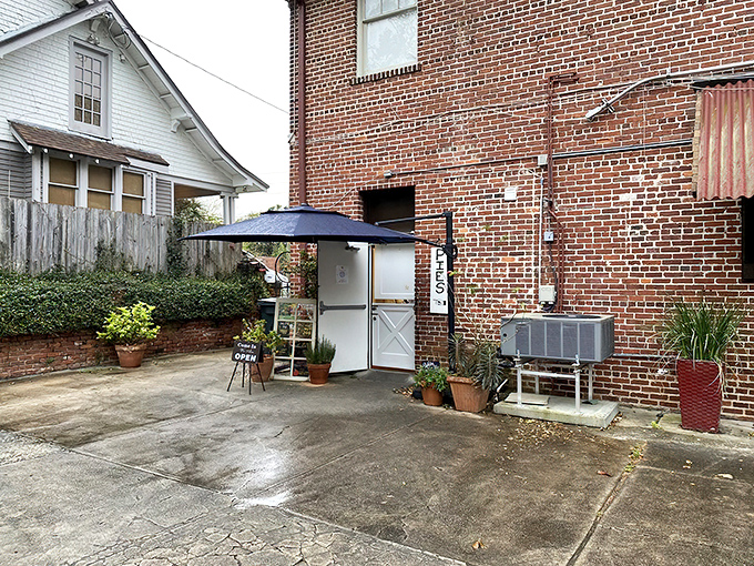 A brick building with a modest entrance that belies the flavor explosion waiting inside. The culinary speakeasy of Jacksonville's dessert scene.