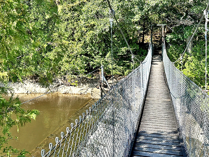 Suspended adventure awaits! This swinging bridge over Otter Creek offers thrills and panoramic gorge views that'll make your heart flutter.