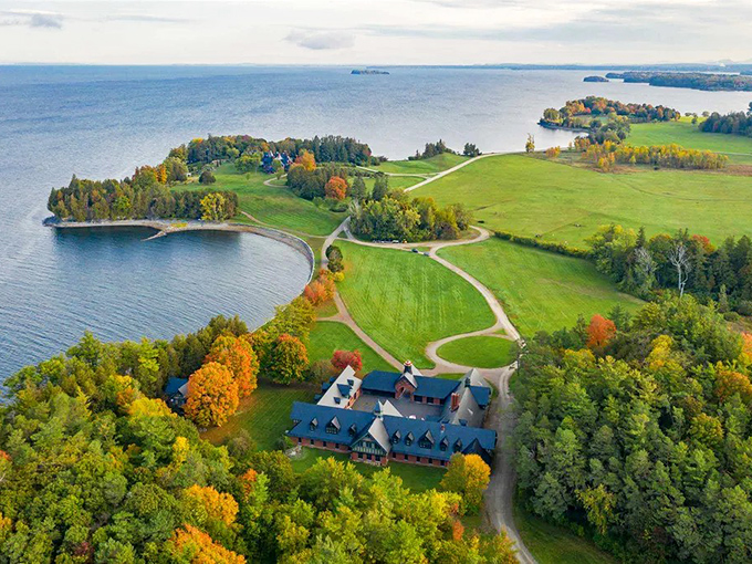 Shelburne Farms: An aerial paradise where Lake Champlain kisses the shoreline of this working farm turned educational wonderland.