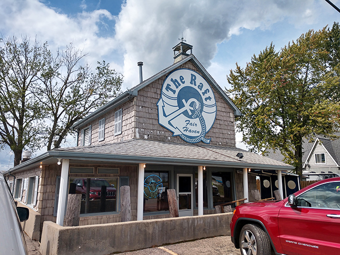 The Raft: A weathered nautical haven perched on Lake St. Clair's shore, promising burgers that could make a vegetarian reconsider life choices.
