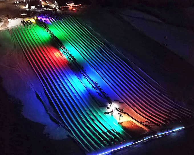 The Rock Snowpark: Where winter nights transform into a psychedelic snow adventure that would make even the most dedicated beach-lover reconsider their stance on cold weather.