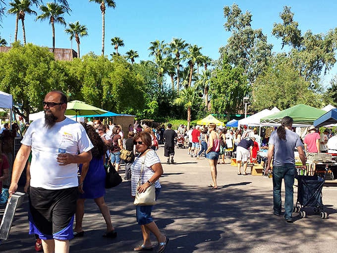 Welcome to treasure hunting headquarters, where palm trees meet possibility and every tent holds a surprise worth discovering.