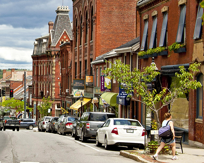 Main Street's red brick charm captures Belfast's perfect blend of historic character and vibrant small-town energy.