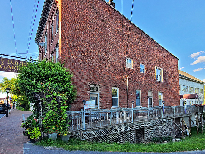 The unassuming brick exterior of Lucky Garden hides a world of flavor within &ndash; like finding a treasure chest disguised as an ordinary box.