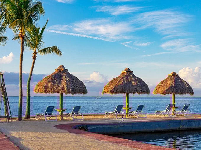 Thatched palapas stand guard over Key Largo's crystal waters, where paradise isn't a destination&mdash;it's a state of mind.
