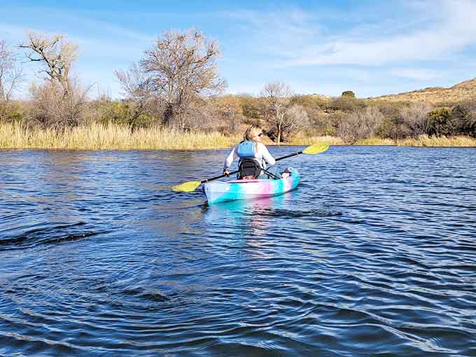 The lake stretches out like Arizona's best-kept secret, proving that paradise doesn't always require an ocean.