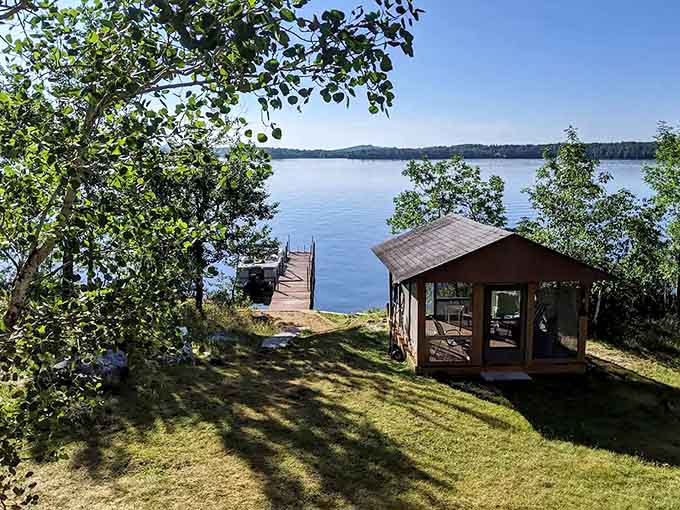 Your private island kingdom awaits, complete with screened gazebo, private dock, and enough tranquility to make you forget what day it is.