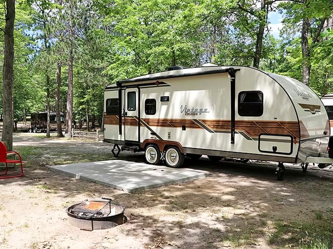 A blue canvas yurt stands proudly among towering pines &ndash; nature's five-star accommodation without the stuffy concierge.