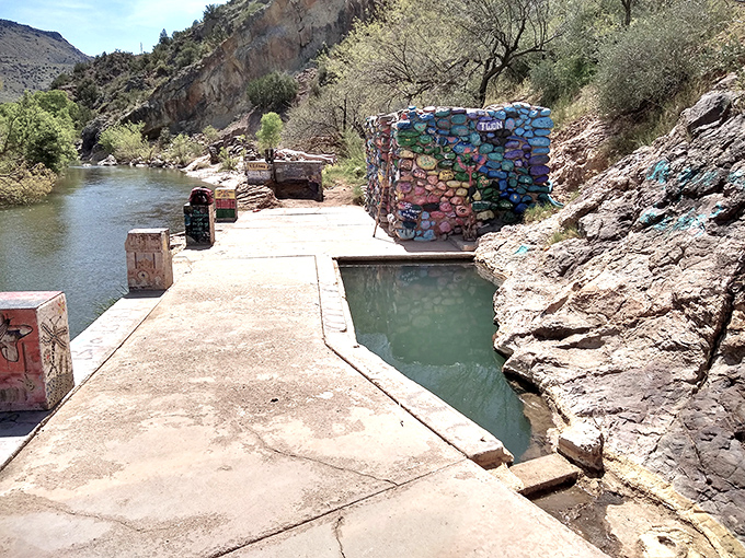 Nature's own infinity pool: where desert meets water in a marriage of perfect tranquility at Verde Hot Springs.