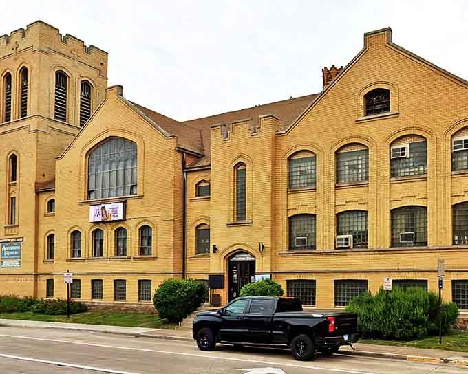 The stately yellow-brick former Presbyterian church now houses the world's largest collection of accordions, its dignified exterior belying the musical wonders within.