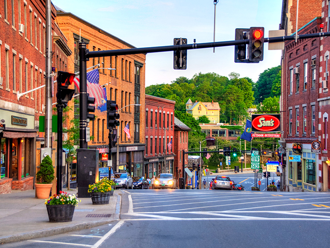 Downtown Brattleboro welcomes visitors with its classic New England charm &ndash; brick buildings, local shops, and that unmistakable Vermont character.