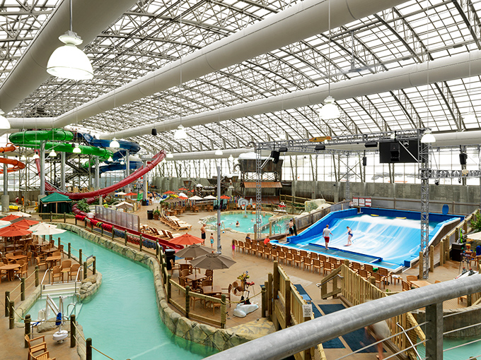 A tropical mirage in snowy Vermont &ndash; Jay Peak's Pump House offers a massive indoor playground where winter takes a permanent vacation.
