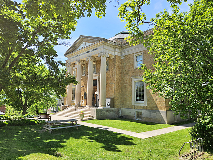 Bixby Memorial Library stands as Vergennes' architectural crown jewel, its columns and symmetry offering a touch of Athens in Vermont.