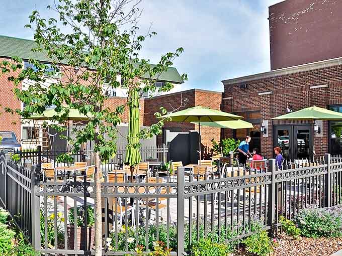 The outdoor patio creates a perfect perch for people-watching or enjoying Michigan's precious summer months in the heart of downtown Clare.