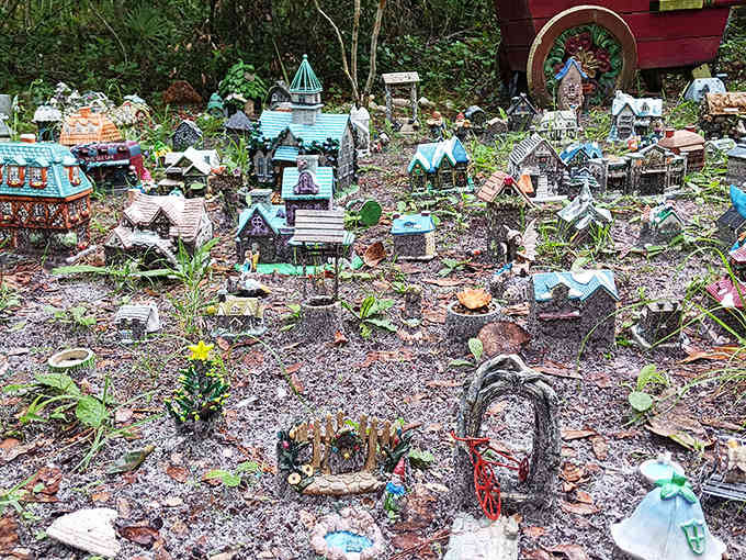 Tiny architectural marvels create a fairy metropolis, each structure revealing the loving craftsmanship of community contributors.