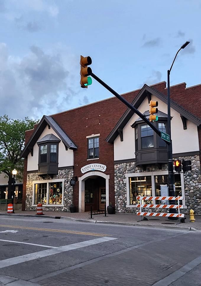 Family Central Bookstore occupies a charming stone-and-brick building that looks straight out of a European village square.