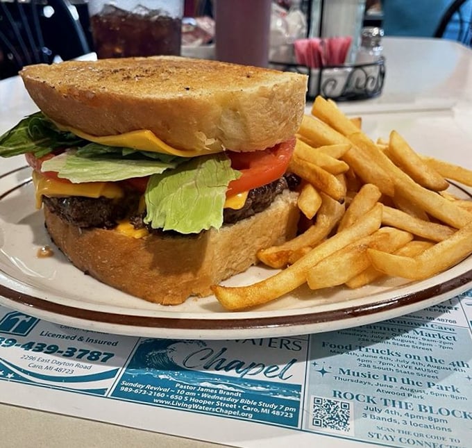 The Gonzo Burger arrives on thick toast instead of a bun, a structural decision that elevates it from mere sandwich to architectural marvel.