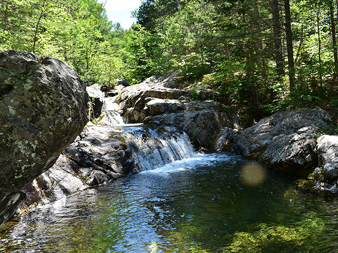 Howe Brook creates nature's perfect swimming hole, no lifeguard or chlorine required. That water is so clear it makes bottled spring water look like it needs therapy.