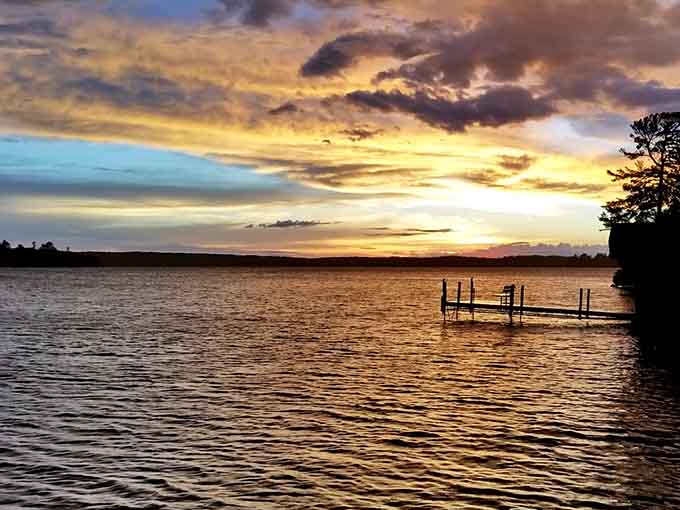 Golden hour on the lake creates the kind of lighting that makes everyone look good and every moment feel significant and worth savoring.