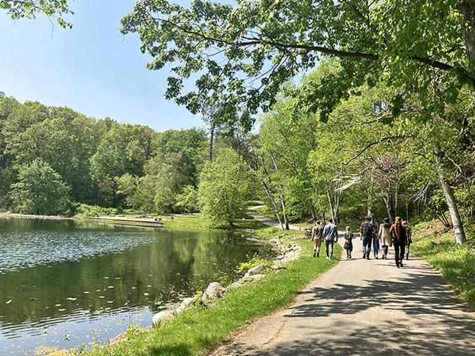 Meandering alongside tranquil waters, this path offers the perfect balance of exercise and relaxation, with benches strategically placed for maximum nature-gazing.