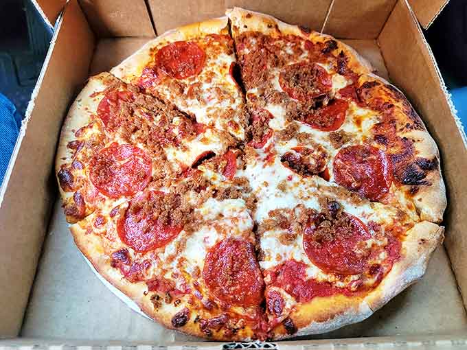 Pizza perfection in the UP! Lawry's doesn't just do pasties&mdash;their pizzas feature that ideal balance of chewy crust, tangy sauce, and generous toppings.