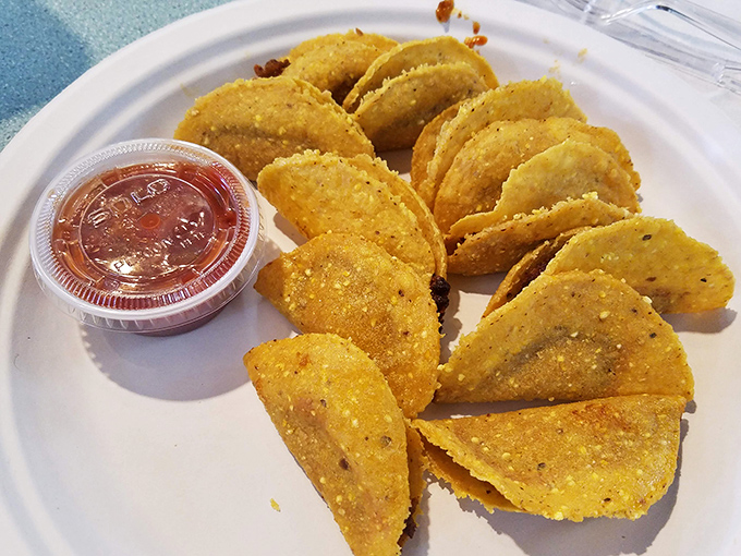 Crispy taco shells filled with seasoned goodness – proof that Jimmy's knows its way around more than just Italian-inspired fare.