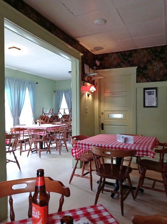 Other Interior Angle: Doorways lead to additional dining rooms, each with the same unpretentious charm that makes eating at Fricano's feel like dinner at a beloved relative's home.