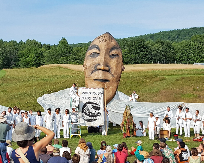 "Mother Earth" herself makes an appearance during an outdoor performance, proving that in Vermont, even the landscape becomes part of the show.