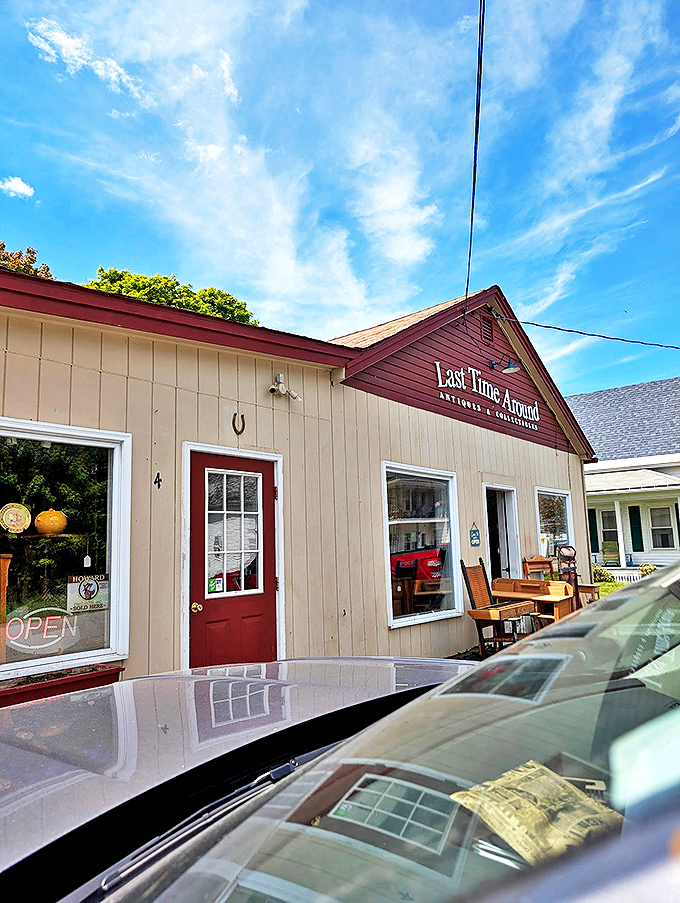 On sunny days, Last Time Around's exterior practically glows with possibility. Each visit promises different treasures than the last.