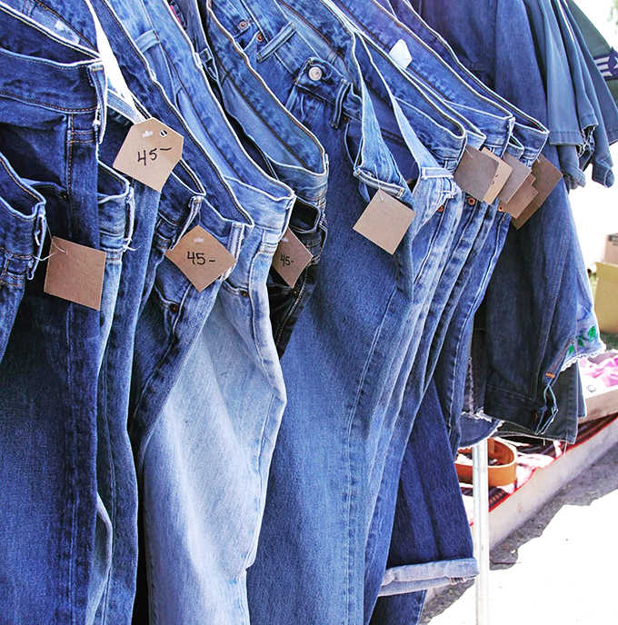 Denim with history, each pair faded and worn in ways that modern distressing can only dream of replicating.