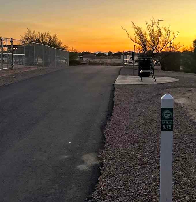 Sunset on the trail turns the sky into a masterpiece that would make any art museum jealous.
