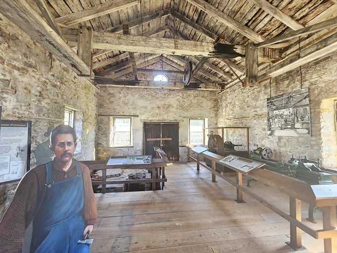 Inside the town hall, you can almost hear the echoes of community debates and traveling shows that once filled these walls.