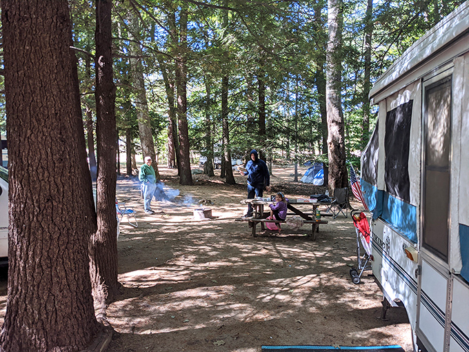 White's Beach & Campground proves that roughing it in Maine still comes with a healthy dose of pine-scented charm.