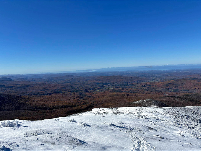 Winter transforms the mountain into a breathtaking panorama of white, where the boundary between earth and sky becomes delightfully blurred.